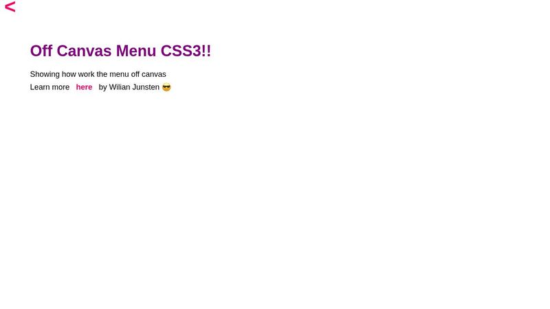 Off Canvas Menu CSS3