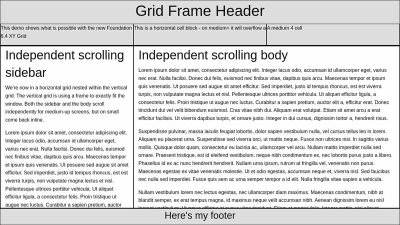 XY frame grid | Foundation 6.4 Docs