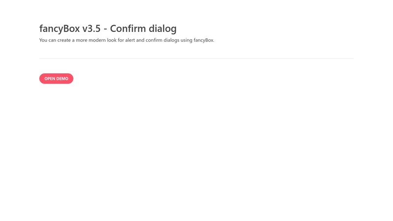 fancyBox v3.5 - Confirm dialog