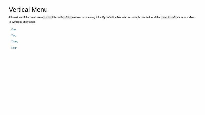 Foundation - Basic Vertical Menu (CSS/Float Example)