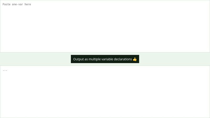 Javascript | Split one-var into multiple declarations