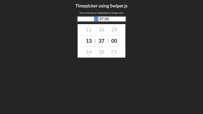 Timepicker using SwiperJS