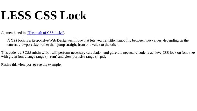 CSS Lock - LESS