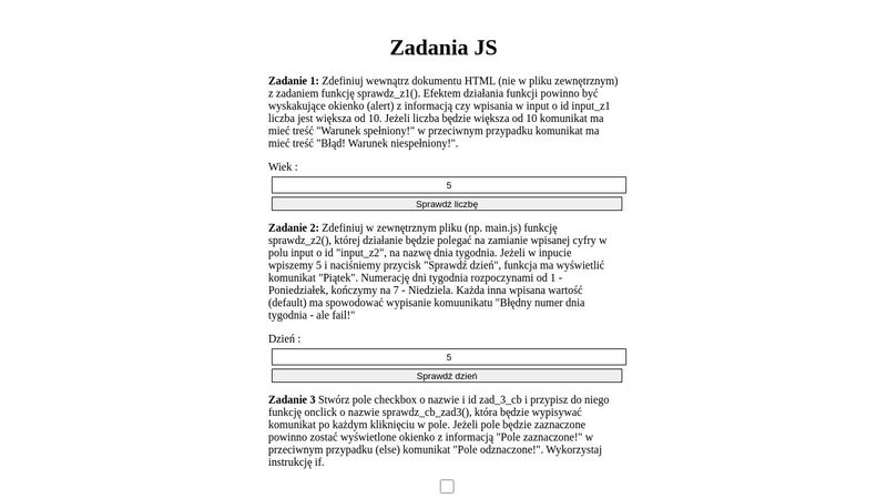 Zadania JS