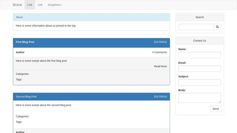 Pug Bootstrap Blog