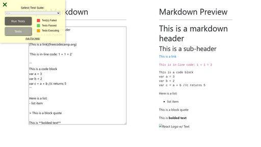 Could you help me out with this Markdown Previewer issue? - JavaScript ... Could you help me out with this Markdown Previewer issue? - JavaScript ...