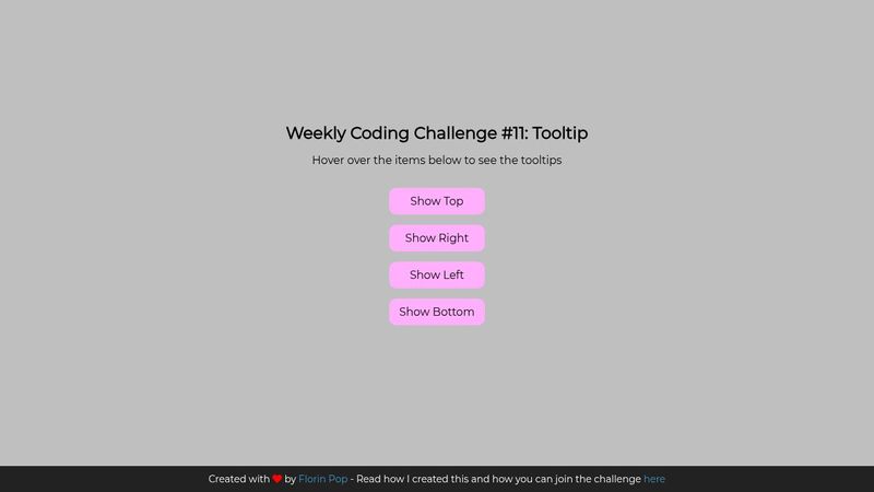 Weekly Coding Challenge #11 - Tooltip