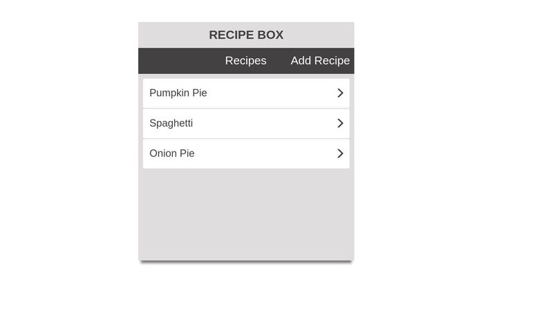 React Recipe Box