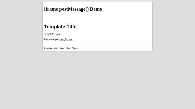 iframe postMessage() Demo