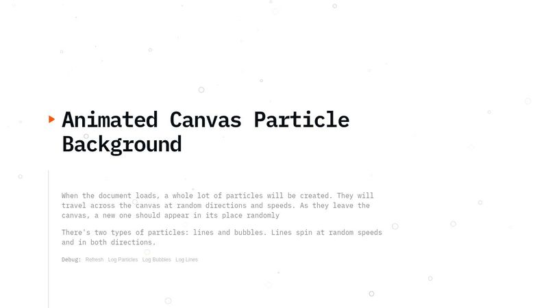 Animated Canvas Particle Background