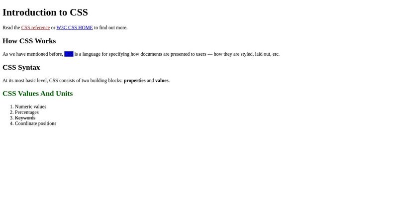Introduction to CSS