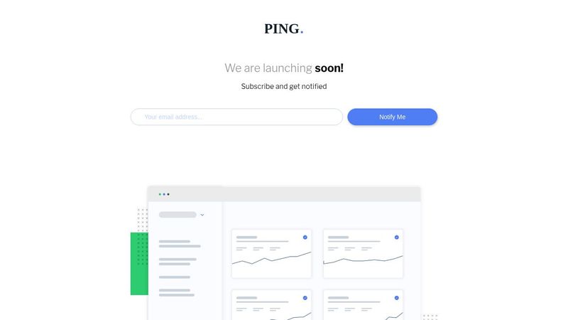 Ping single column coming soon page