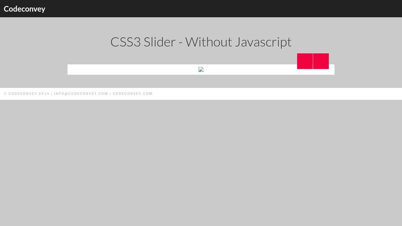 Pure CSS Image Slider Without Javascript Slideshow