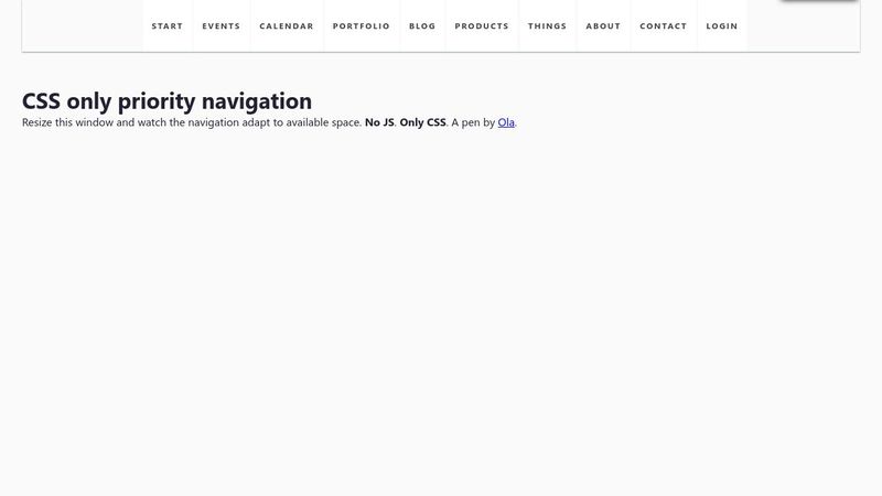 CSS only priority navigation