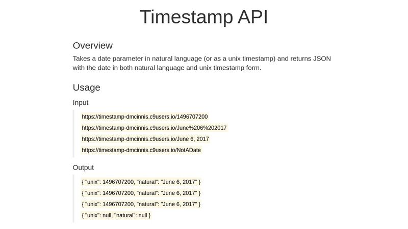 timestamp microservice