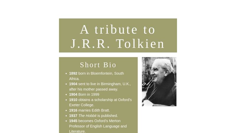 Tribute to J. R. R. Tolkien