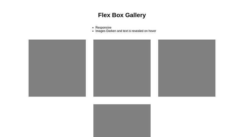 responsive flex box gallery, images darken on hover