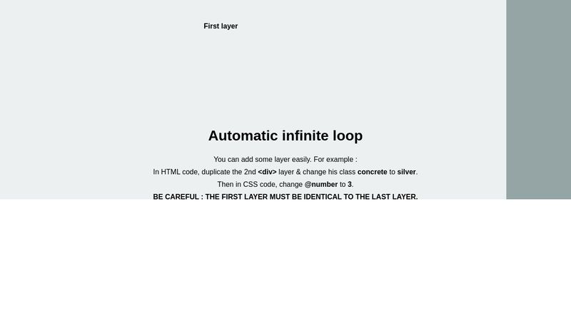 Automatic & infinite loop with only HTML & CSS