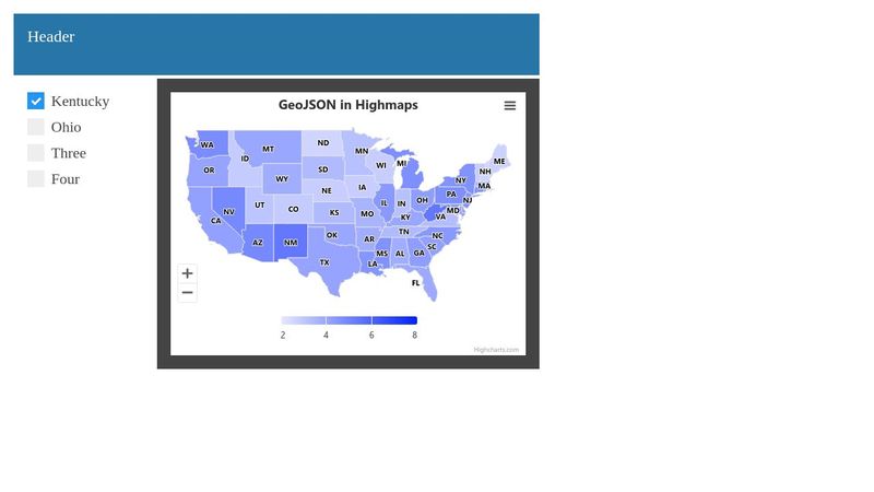 Highchart Options Panel with Map - CSS Grid