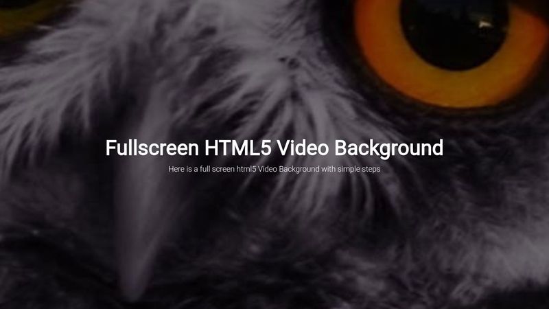 Fullscreen HTML5 Video Background