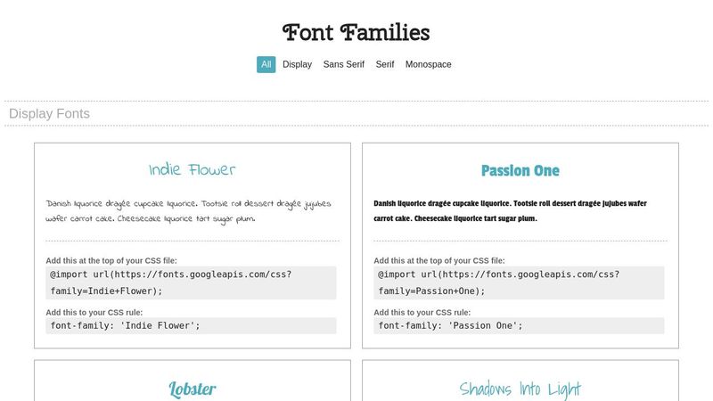 Font Families