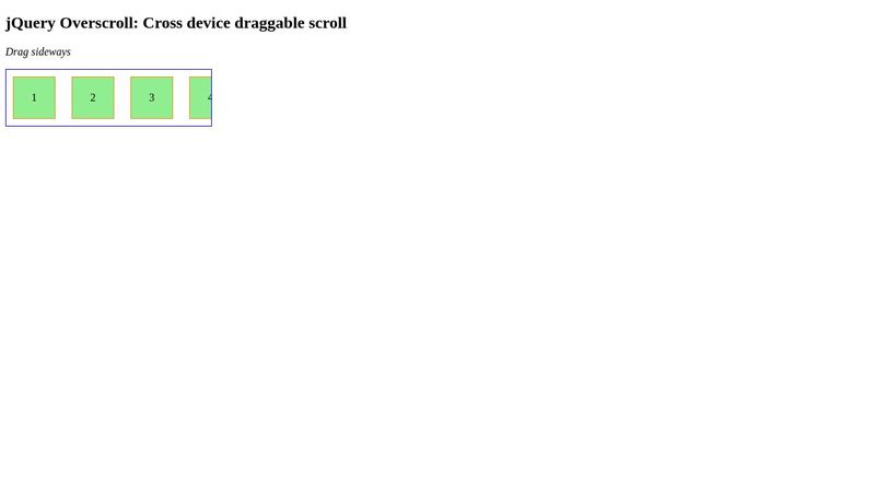 jQuery Overscroll: Cross device draggable scroll