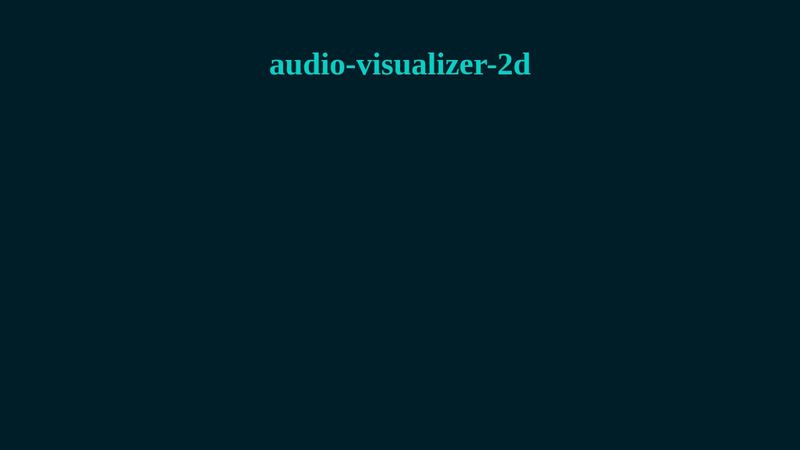 audio visualizer 2d