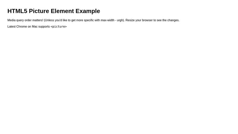 HTML5 Picture Element Example