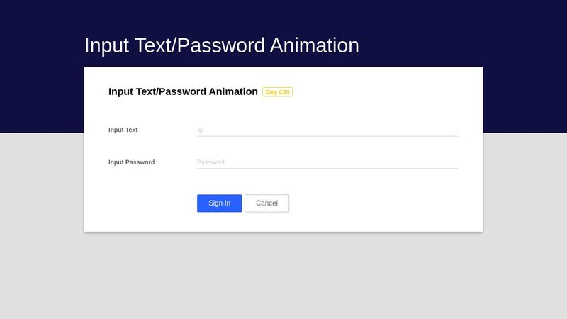 CSS3 Input Text/Password Animation
