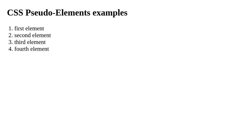 CSS pseudo-elements examples