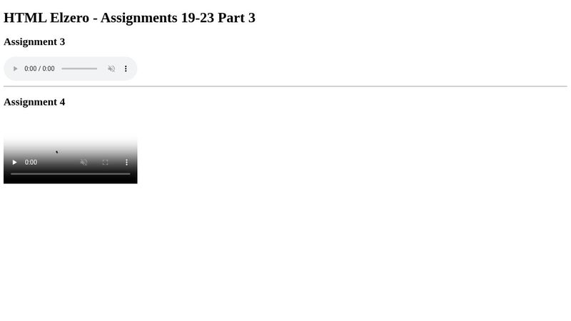 19-23 Assignments 3 - HTML Elzero
