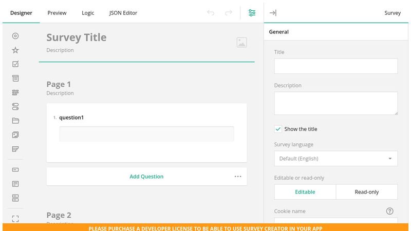 SurveyJS Creator for Knockout : Custom Theme using CSS variables