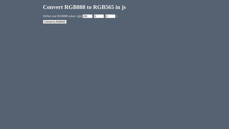 Convert RGB888 to RGB565 in js