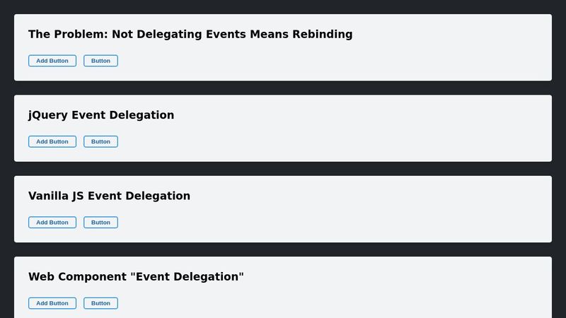 Vanilla JS Event Delegation vs connectedCallback