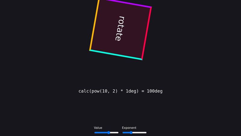 CSS Math pow(): angles (Visual reference)