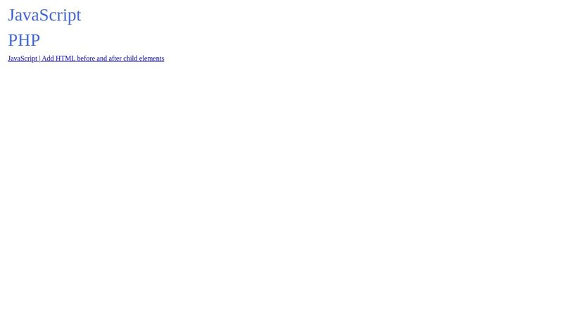 JavaScript | Add HTML before child elements
