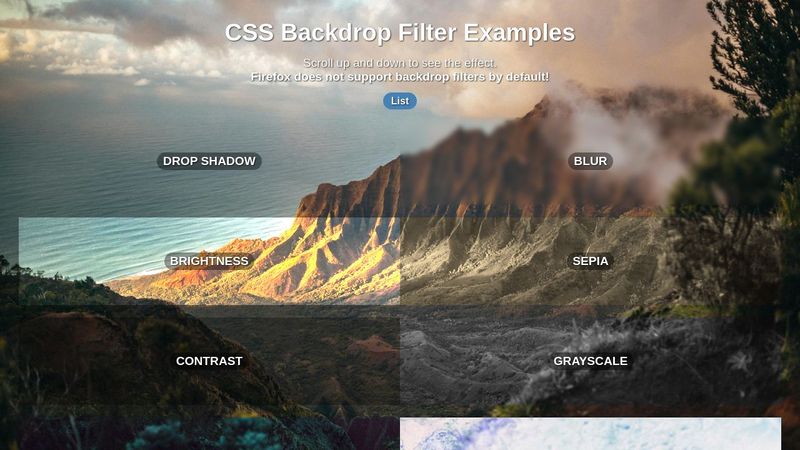 CSS Backdrop Filter Examples