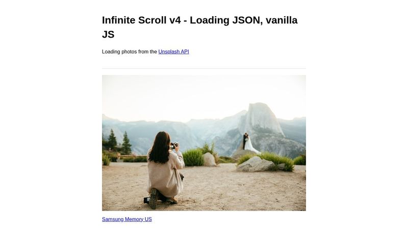 Infinite Scroll v4 - Loading JSON, vanilla JS