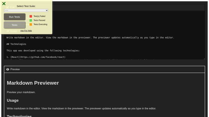 freeCodeCamp Markdown Previewer