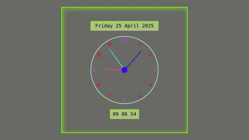 Analog and digital Clock with date