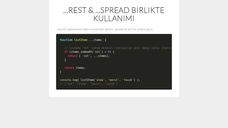 Js: ...rest & ...spread