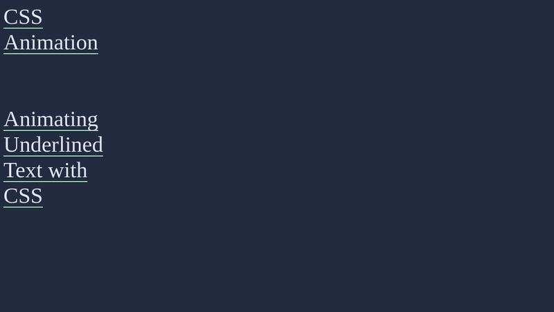 Demo:Text Underline Animation