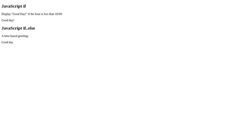 JavaScript If Statements
