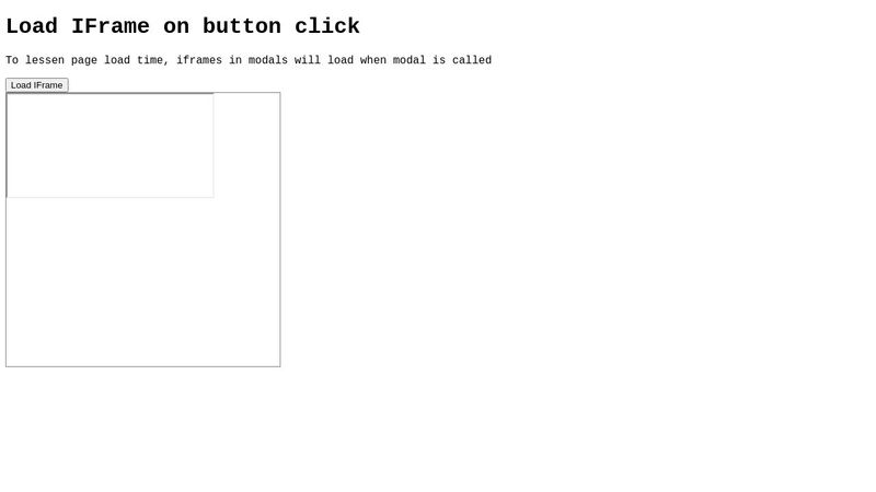WORKING Demo: Load IFrame on button click