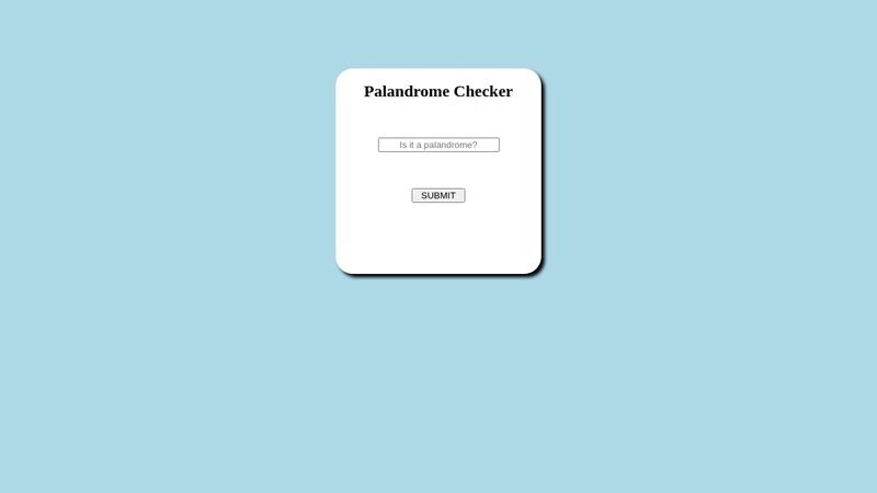 FreeCodeCamp Palindrome Checker