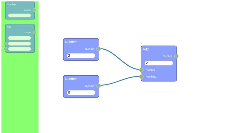 Rete.js React vertical dock menu