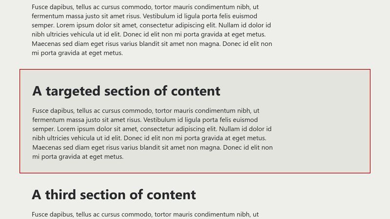 CSS :has() with :target