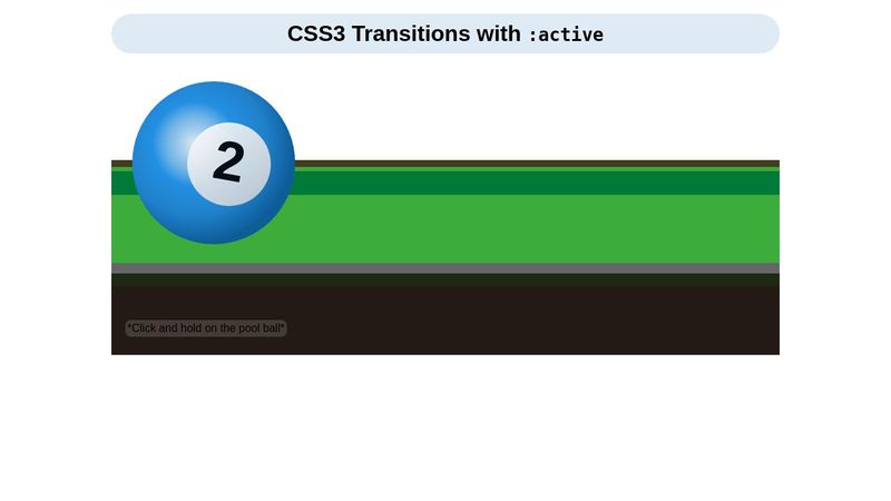 CSS Pool Ball Transitions with :active (2011)