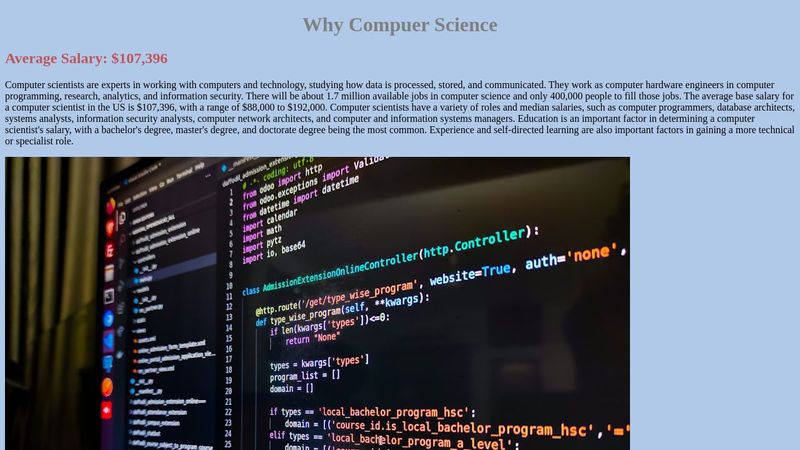 Why Computer Science?