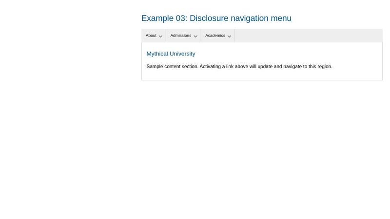 Example 03: Disclosure navigation menu